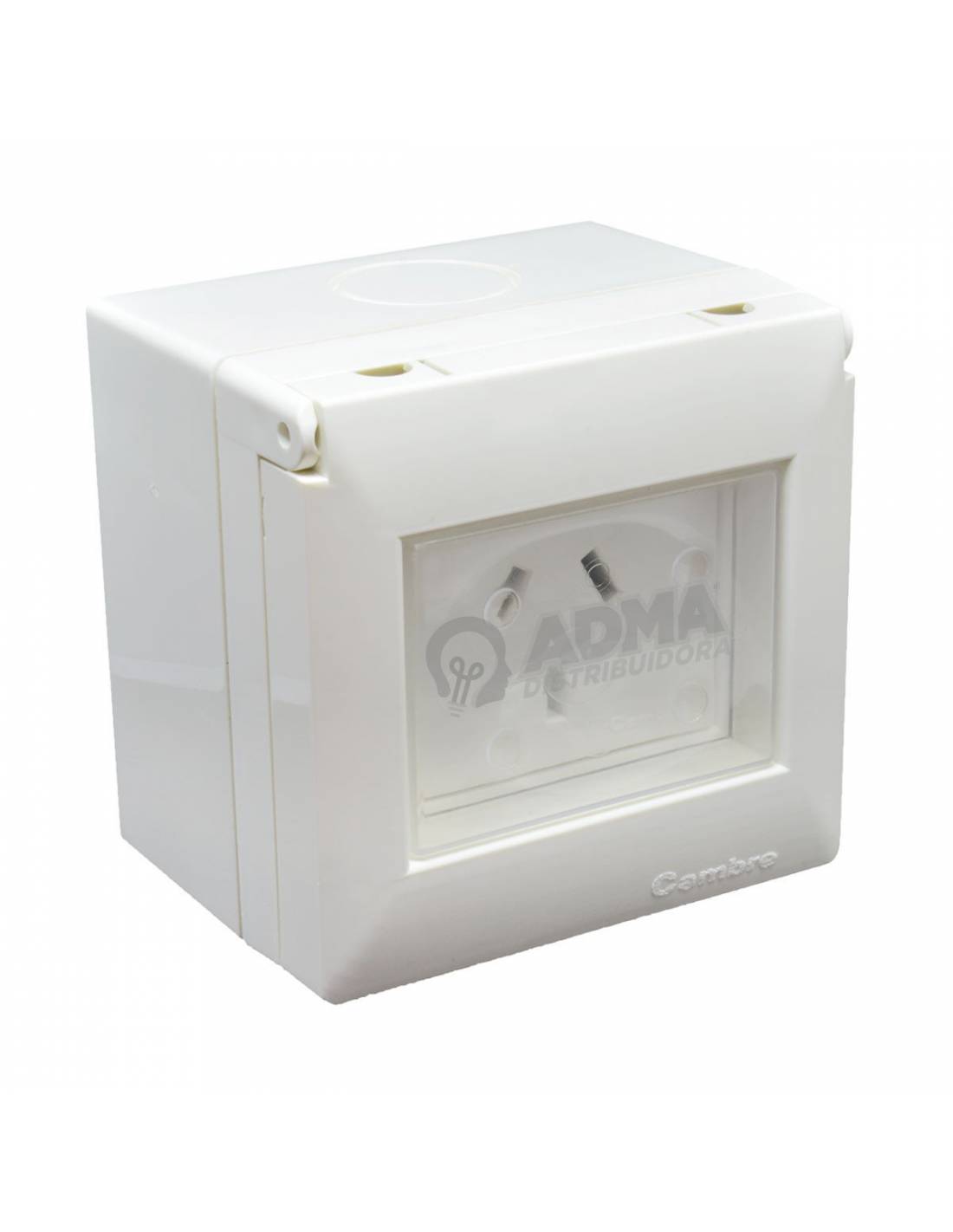 CAJA EXTERIOR 2 MODULOS IP55 CAMBRE SOBREPONER + MODULO TOMA 220+T ...