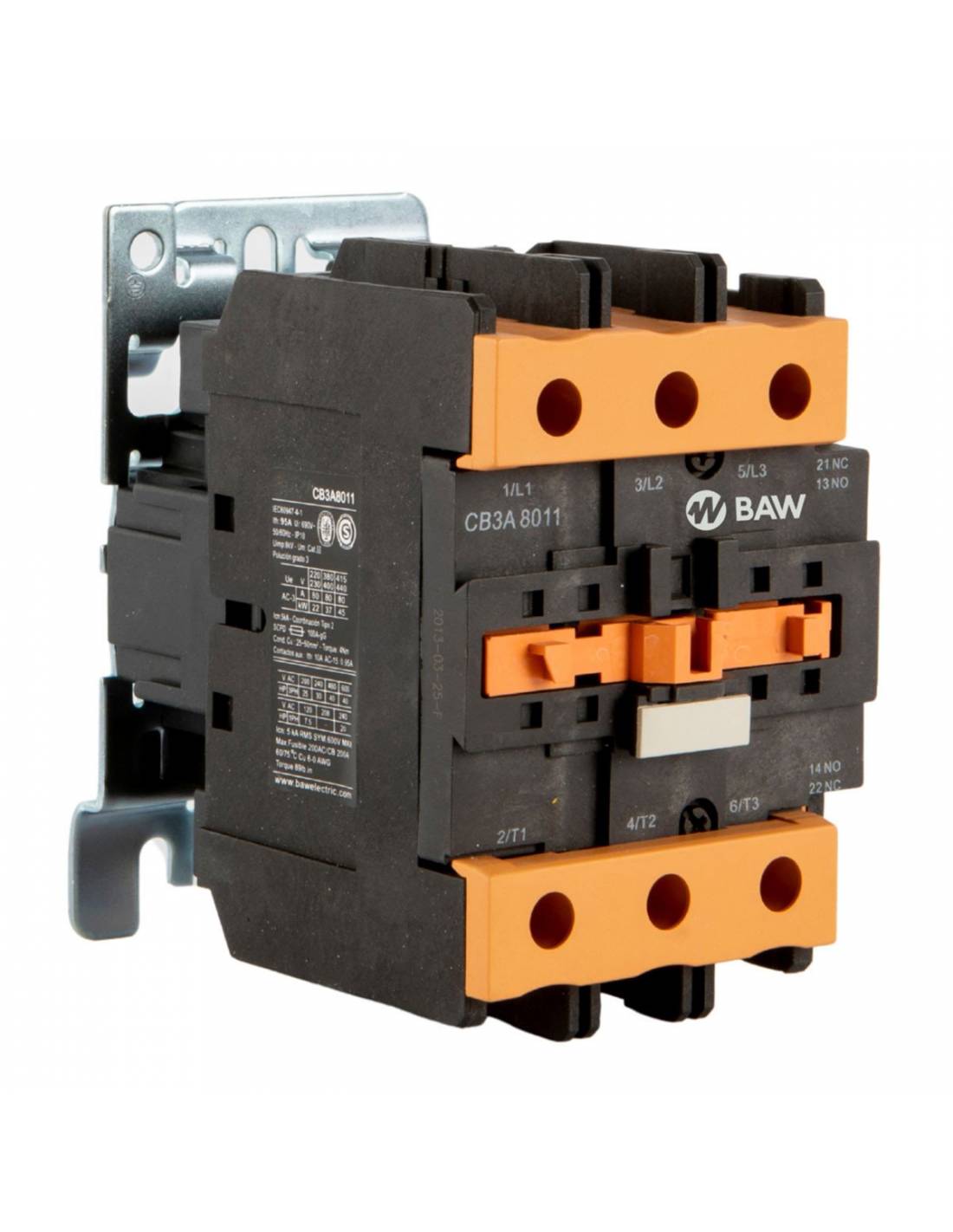 CONTACTOR 3P BAW 37KW 80A 1NO+1NC 220VAC