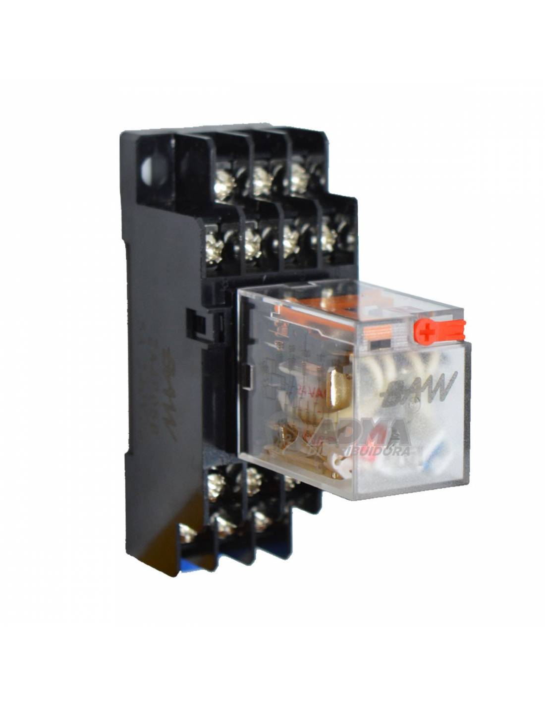 RELE AUXILIAR CON ZOCALO 4P 5A BOBINA 24VCA
