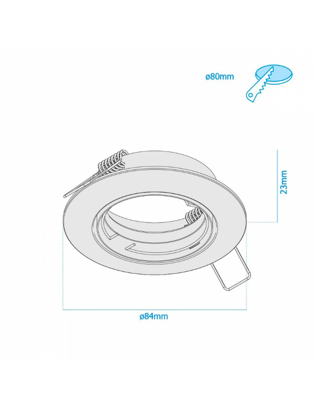 SPOT DE EMBUTIR DICROICA METAL PLATIL MACROLED + DICROICA CALIDA 7W