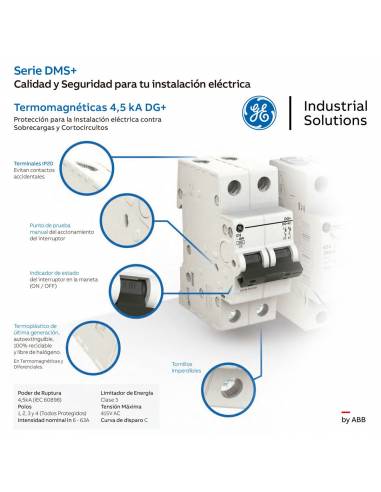 TERMICA UNIPOLAR 63A 4,5KA CURVA C GE BY ABB